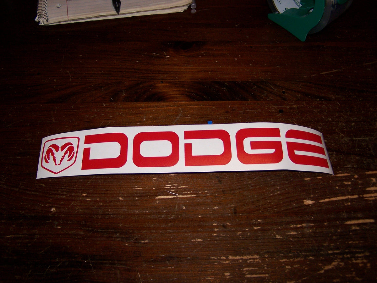 Dodge With Ram Head Vinyl Decal Choose Color And Size Vellosvinyl