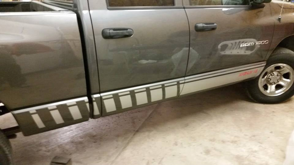Dodge Ram Vinyl Rocker Stripe Decal Set Choose Color Vellosvinyl