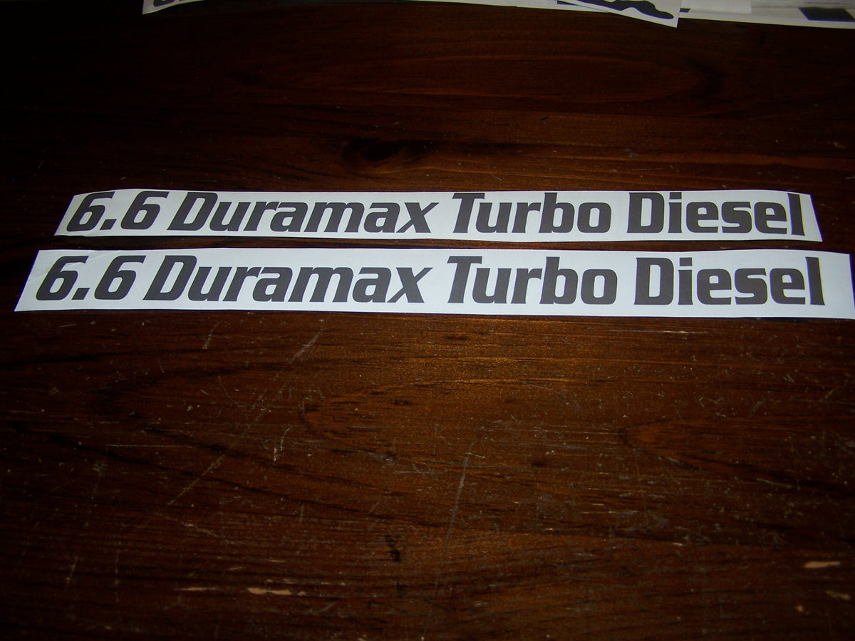 6.6 DURAMAX TURBO DIESEL VINYL DECAL SET OF 2 CHOOSE COLOR – Vellosvinyl