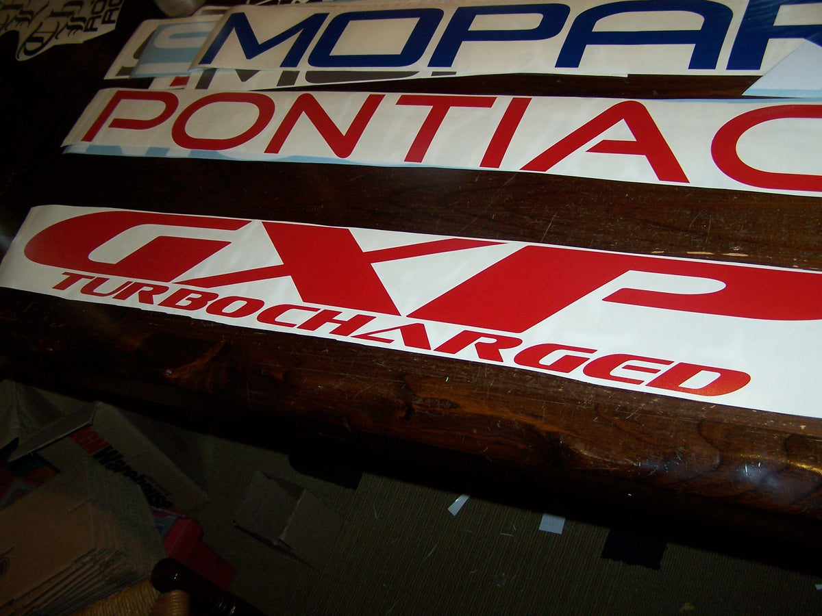 PONTIAC GXP TURBOCHARGED WINDSHIELD / WINDOW VINYL STICKER DECAL BANNE ...