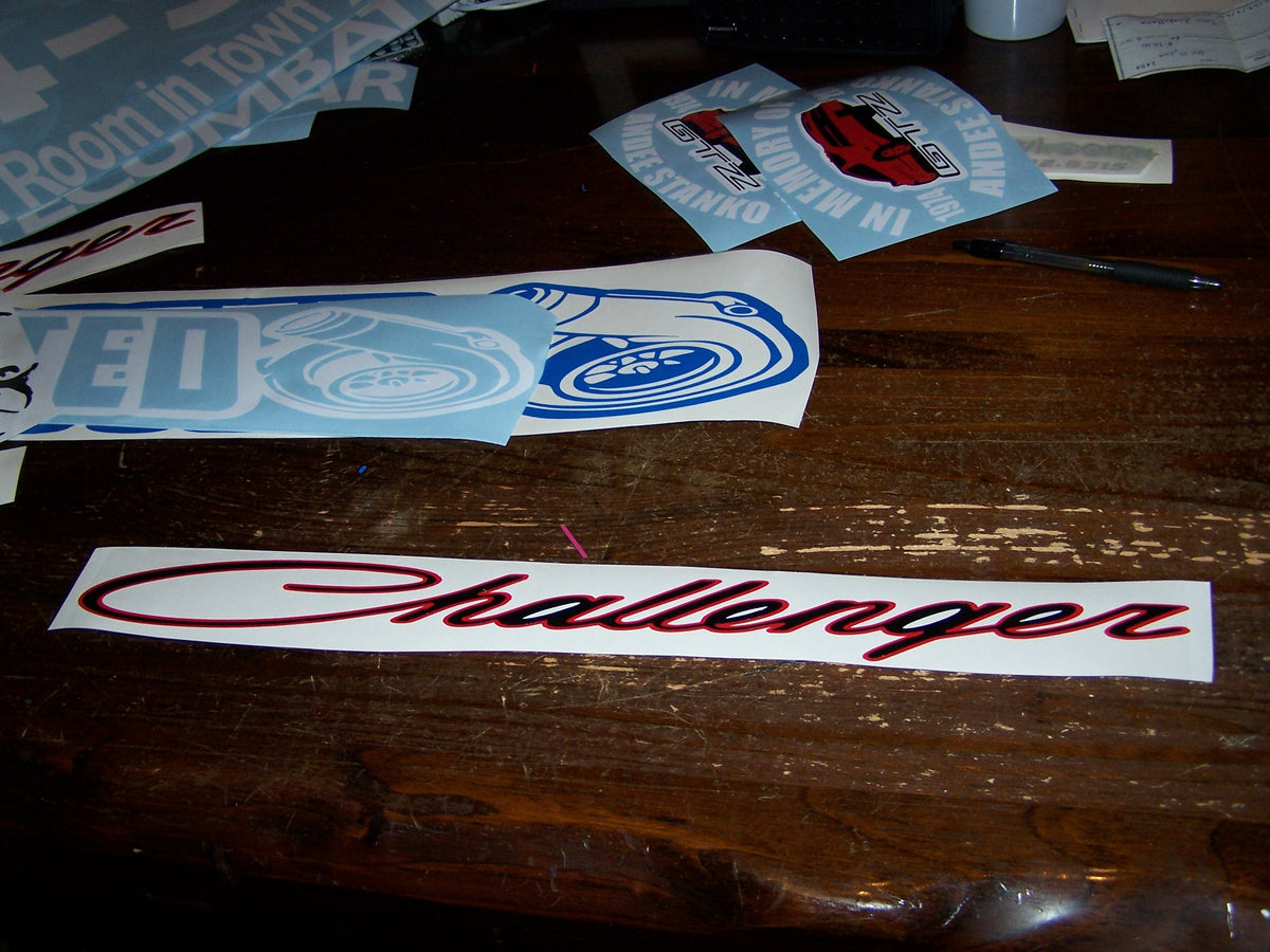 CHALLENGER WINDSHIELD DECAL BANNER CHOOSE SIZE & COLOR/COLORS – Vellosvinyl