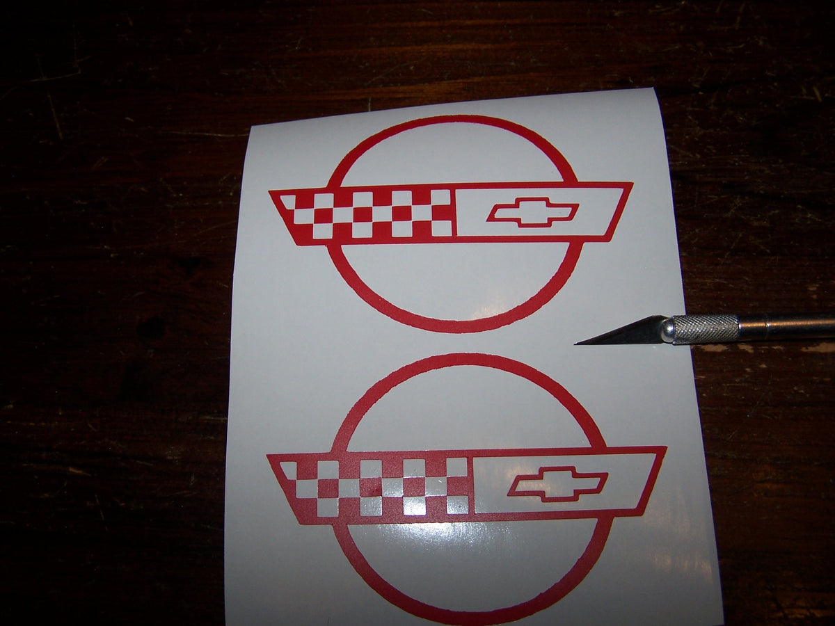 CORVETTE C4 EMBLEM SET VINYL STICKER DECAL CHOOSE COLOR & SIZE ...