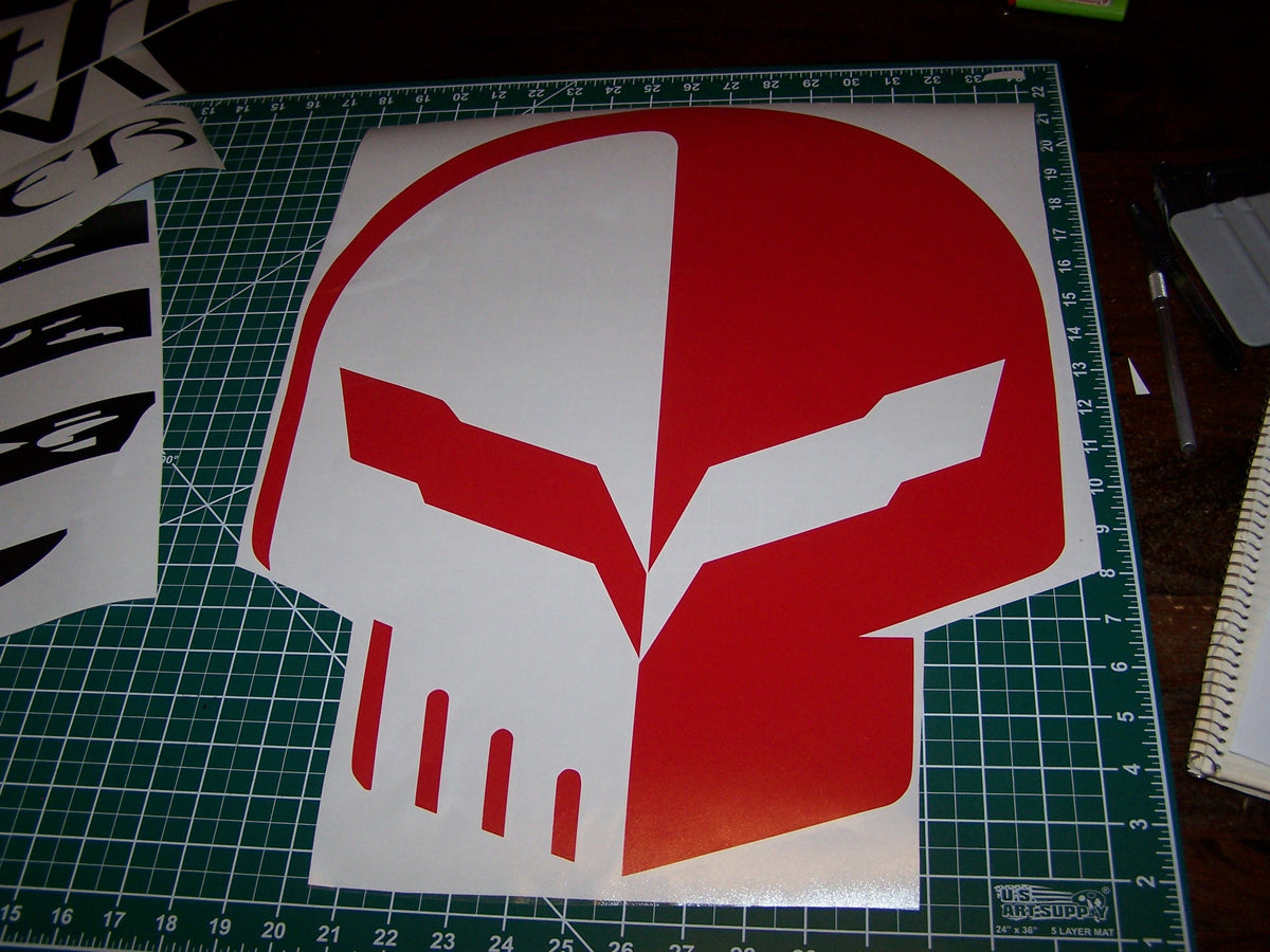 CORVETTE C7 RACING "JAKE" SKULL VINYL DECAL STICKER – Vellosvinyl