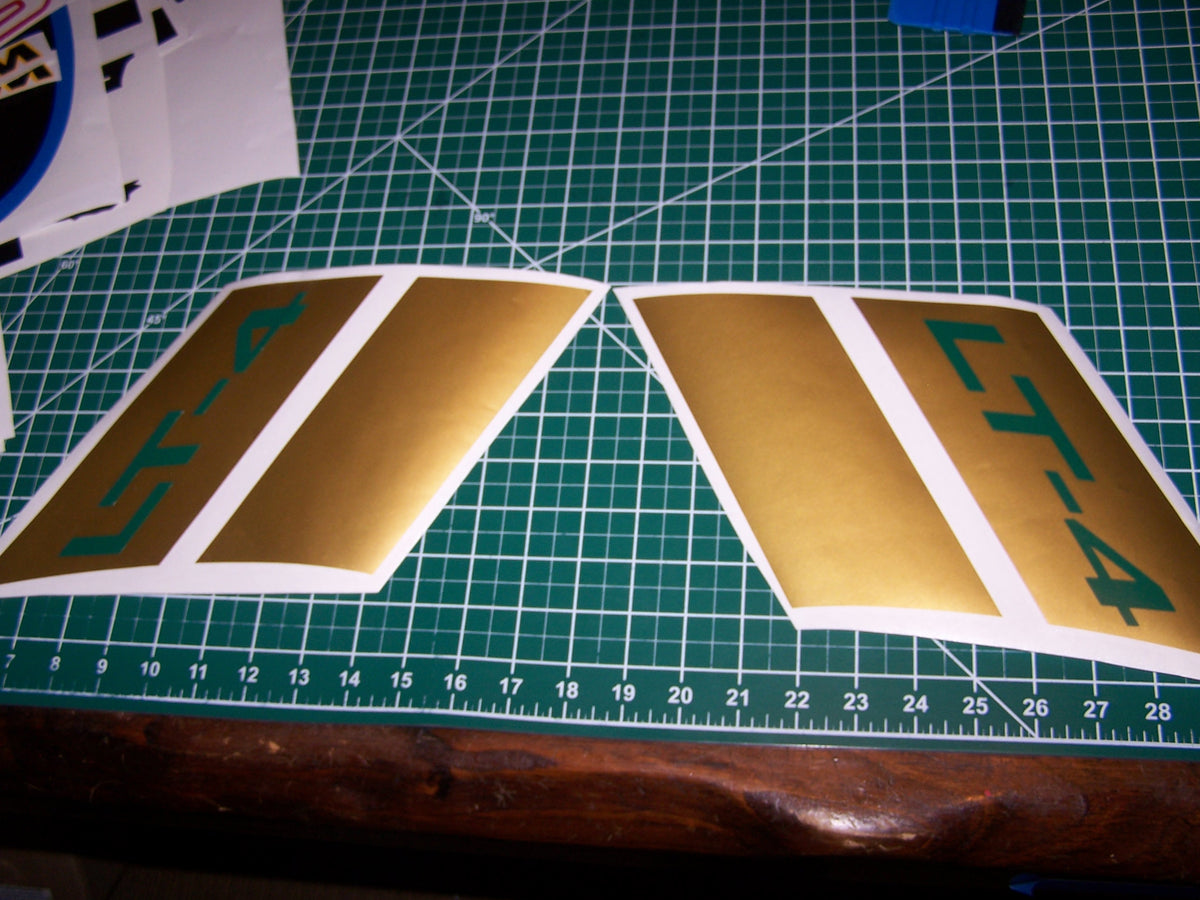 CORVETTE C4 GRAND SPORT STRIPES CUSTOM TEXT DECALS SET OF 2 – Vellosvinyl