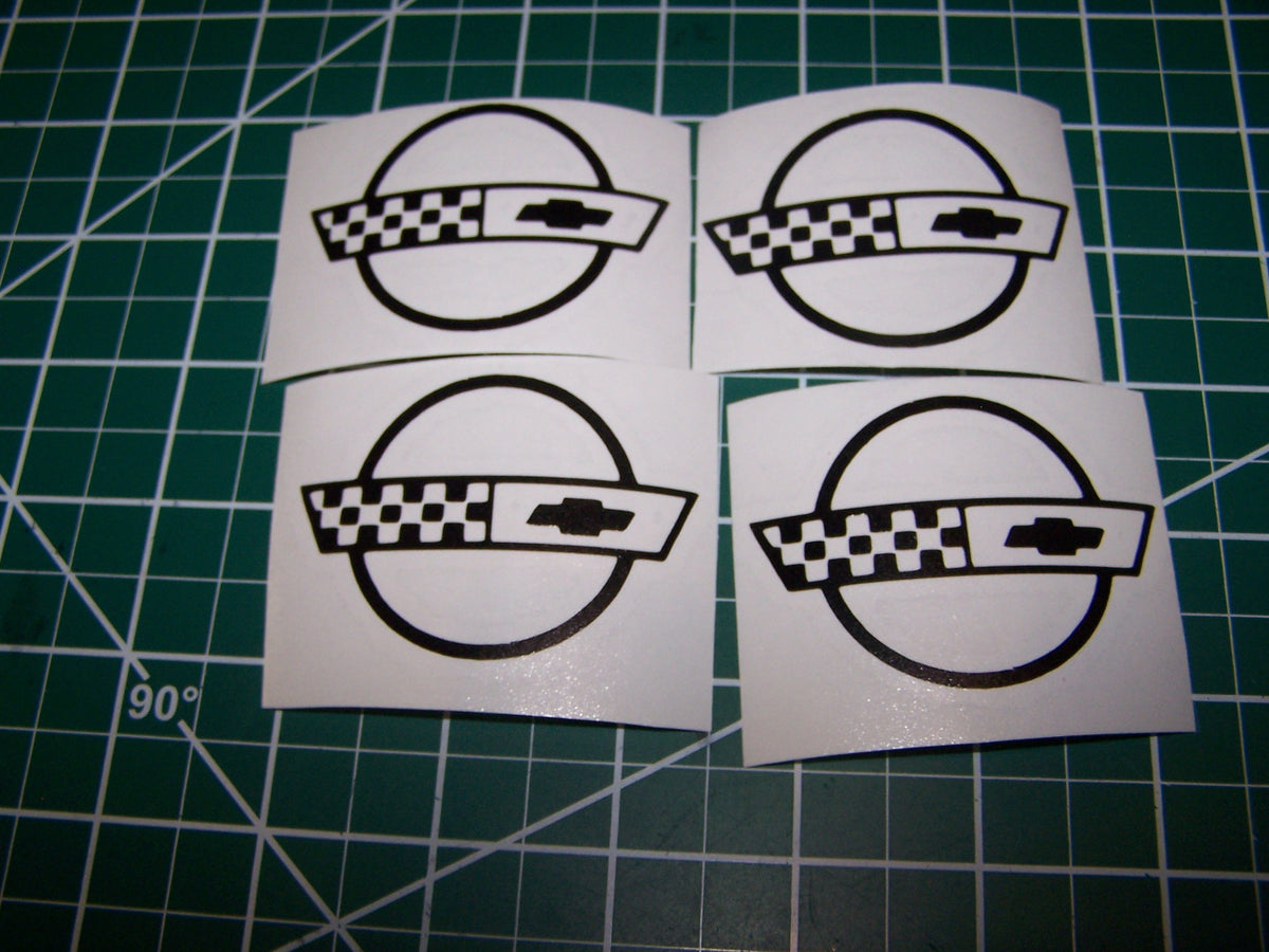 CORVETTE C4 LOGO WHEEL CENTER CAP DECAL SET OF 4 1984-1996 – Vellosvinyl