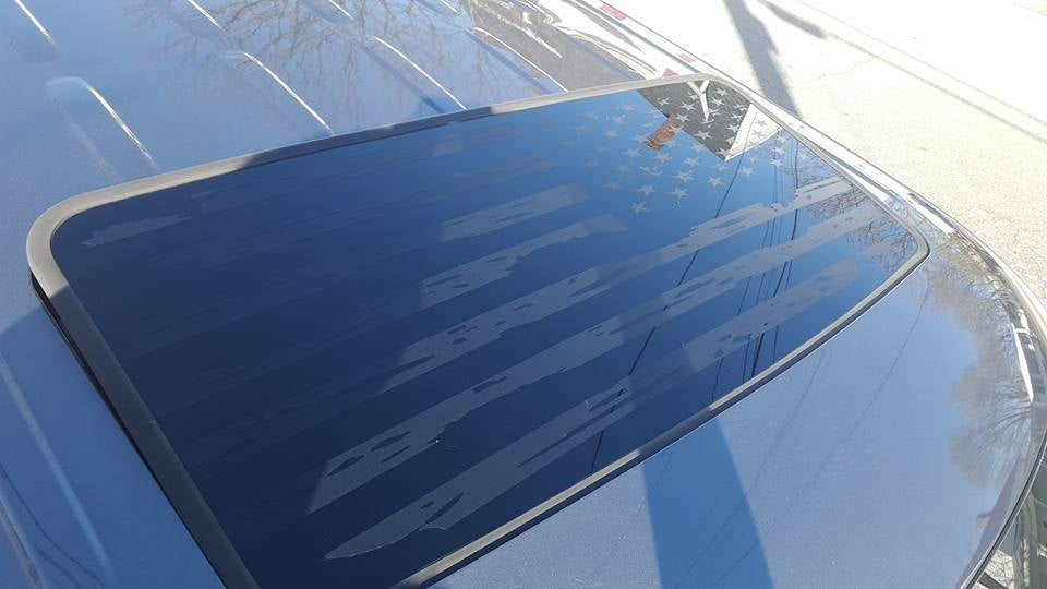 FORD F150 SUNROOF DISTRESSED AMERICAN FLAG VINYL DECAL – Vellosvinyl