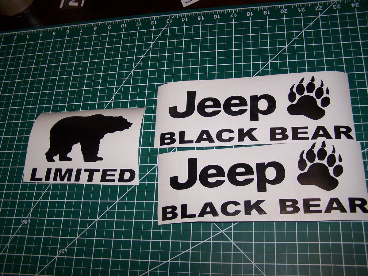 JEEP WRANGLER BLACK BEAR JK UNLIMITED VINYL DECAL SET – Vellosvinyl