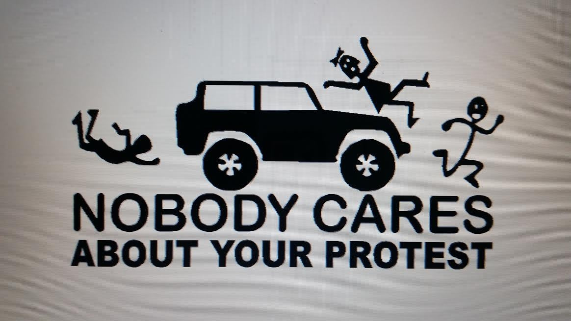 NOBODY CARES ABOUT YOUR PROTEST VINYL DECAL STICKER CHOOSE COLOR ...