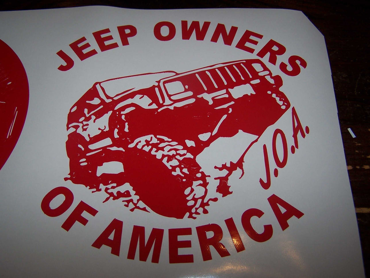 JEEP OWNERS OF AMERICA Vinyl Decal Sticker | Custom Colors & Sizes ...