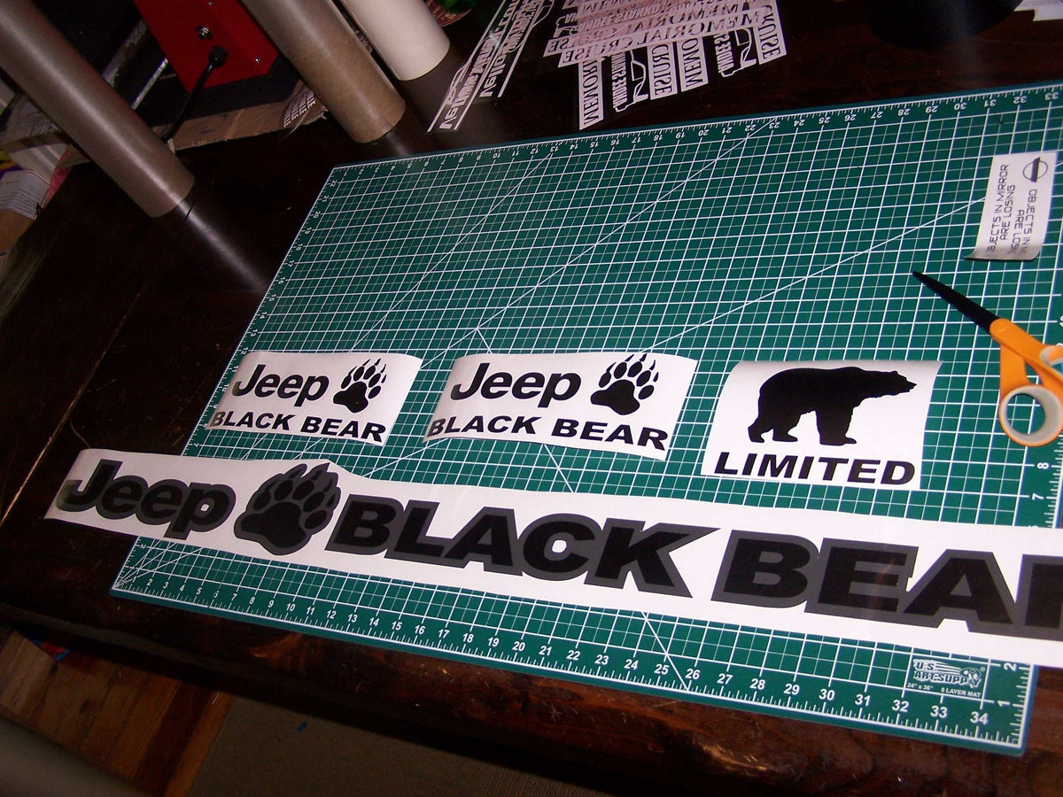 JEEP WRANGLER BLACK BEAR JK UNLIMITED VINYL DECAL SET – Vellosvinyl