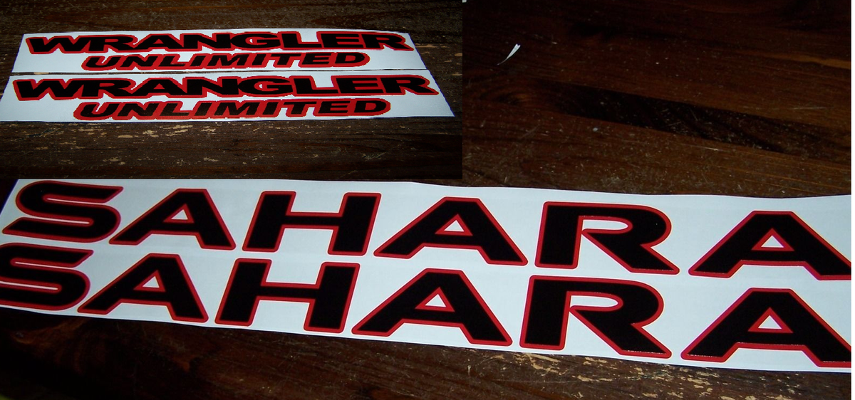 JEEP WRANGLER SAHARA UNLIMITED HOOD & FENDER DECAL SET JK JKU – Vellosvinyl