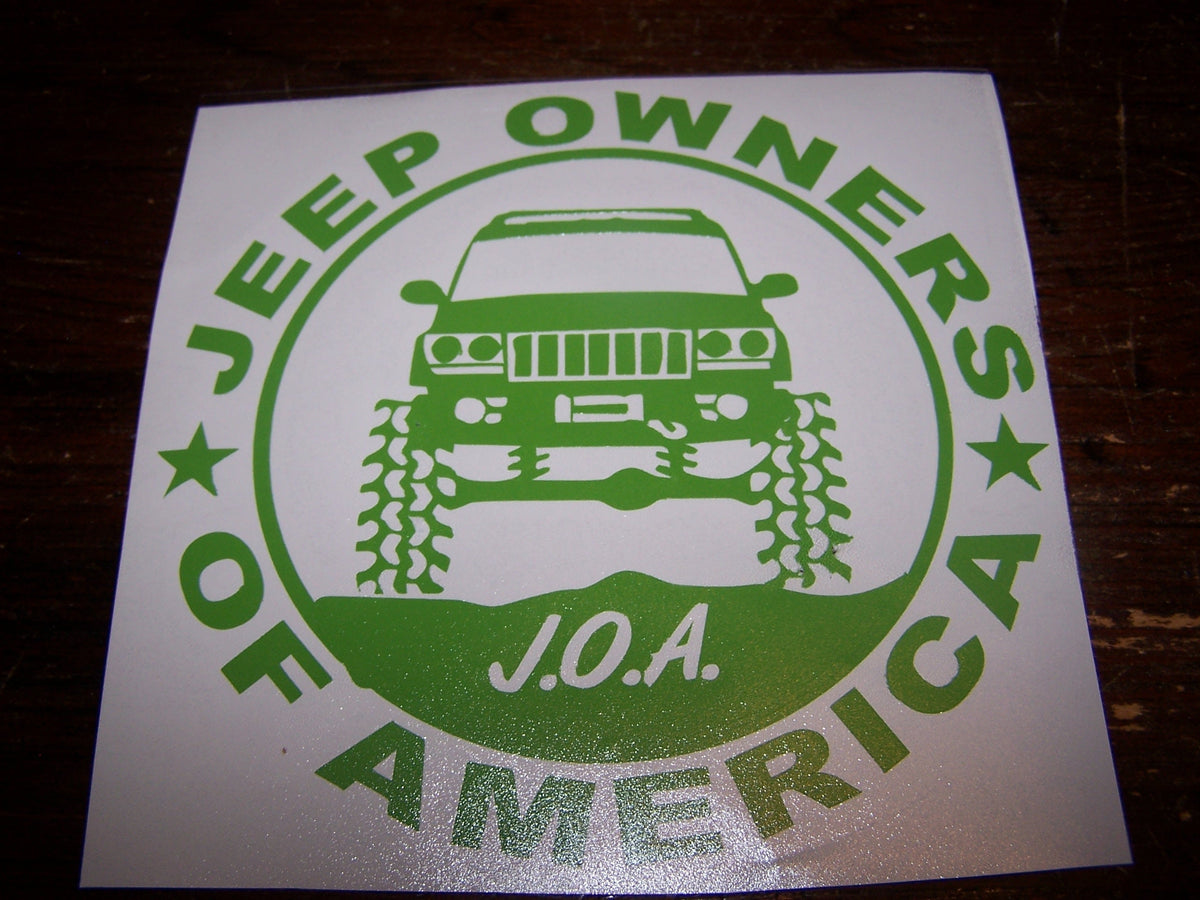 JEEP OWNERS OF AMERICA MEMBERS WJ VINYL DECAL STICKER – Vellosvinyl