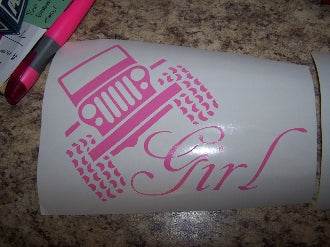 JEEP GIRL VINYL STICKER DECAL WRANGLER TJ JK CJ JKU YJ CHEROKEE ...