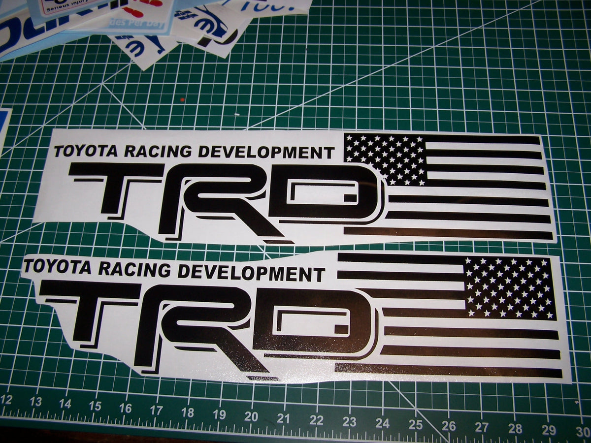 TRD AMERICAN FLAG BEDSIDE VINYL DECAL SET OF 2 TACOMA TUNDRA – Vellosvinyl