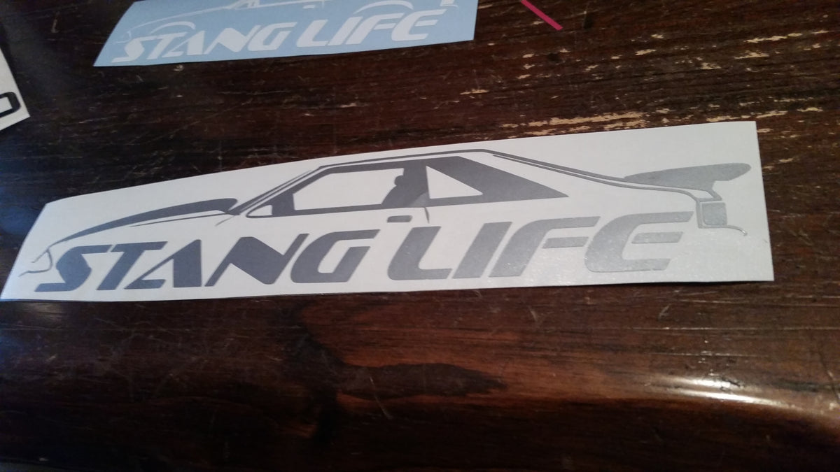 STANG LIFE WINDOW BANNER STICKER DECAL FOX BODY COWL HOOD & WING ...