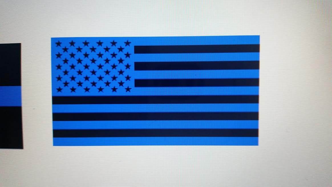 AMERICAN FLAG BLUE VINYL DECAL STICKER LAW ENFORCEMENT SUPPORT ...