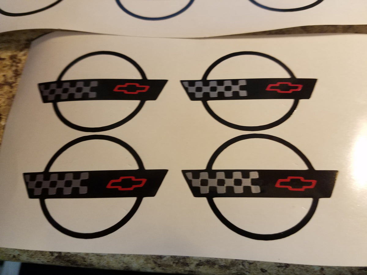 CORVETTE C4 LOGO WHEEL CENTER CAP DECAL SET OF 4 1991-1996 – Vellosvinyl