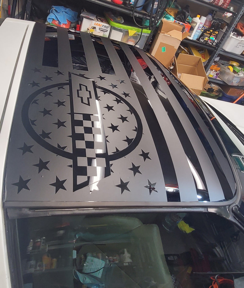 CORVETTE C4 TARGA TOP AMERICAN FLAG VINYL DECAL 84-96 WITH LOGO ...