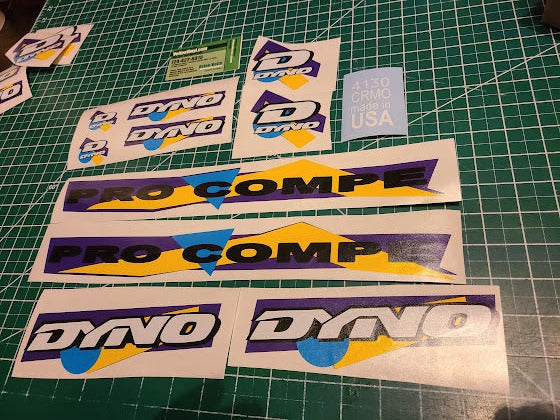 DYNO PRO COMPE DECAL SET 1990 1991 VINTAGE BMX – Vellosvinyl