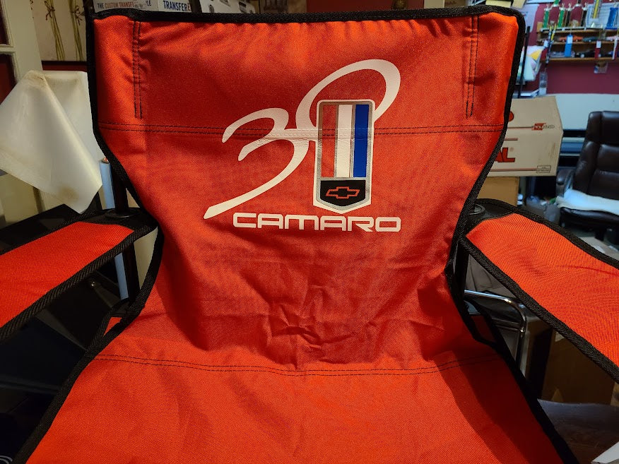 30th Anniversary CHEVROLET CAMARO FOLDING CUSTOM CAR SHOW CHAIR ...
