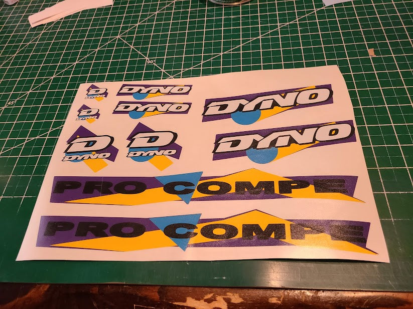 DYNO PRO COMPE DECAL SET 1990 1991 VINTAGE BMX – Vellosvinyl