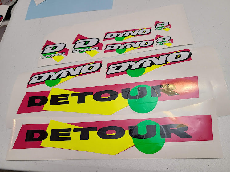 DYNO DETOUR DECAL SET 1990 1991 VINTAGE BMX NEON – Vellosvinyl