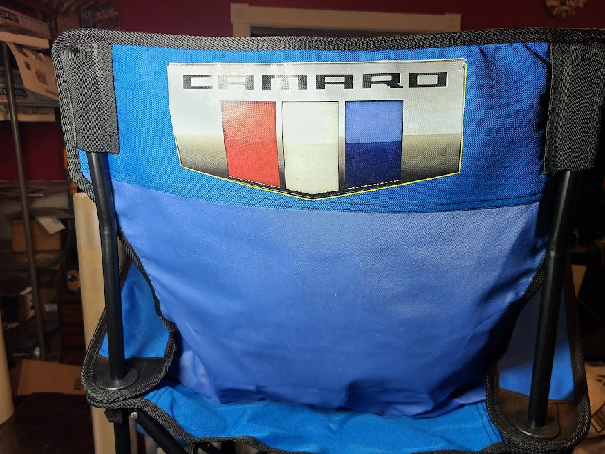 CHEVROLET CAMARO FOLDING CUSTOM CAR SHOW CHAIR – Vellosvinyl