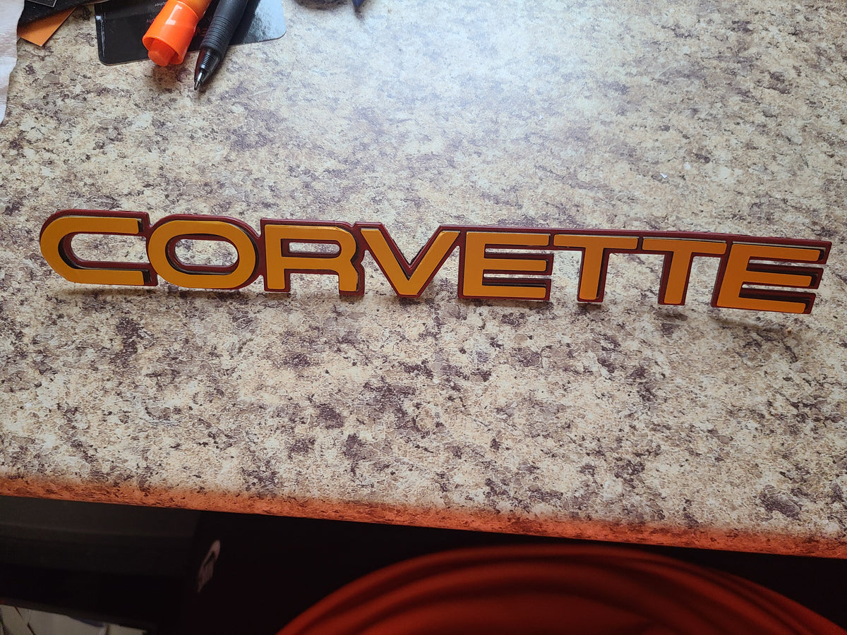 1984-1990 CORVETTE REAR BUMPER EMBLEM LETTER OVERLAYS – Vellosvinyl