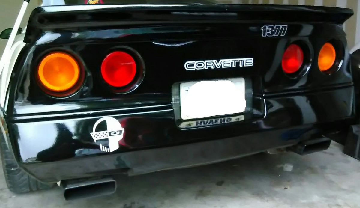 1984-1990 CORVETTE REAR BUMPER EMBLEM LETTER OVERLAYS – Vellosvinyl