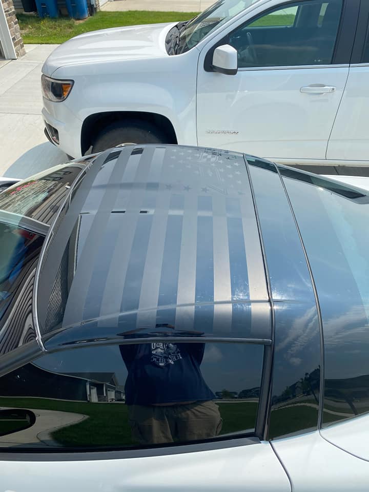 CORVETTE C6 TARGA TOP AMERICAN FLAG VINYL DECAL WITH LOGO – Vellosvinyl