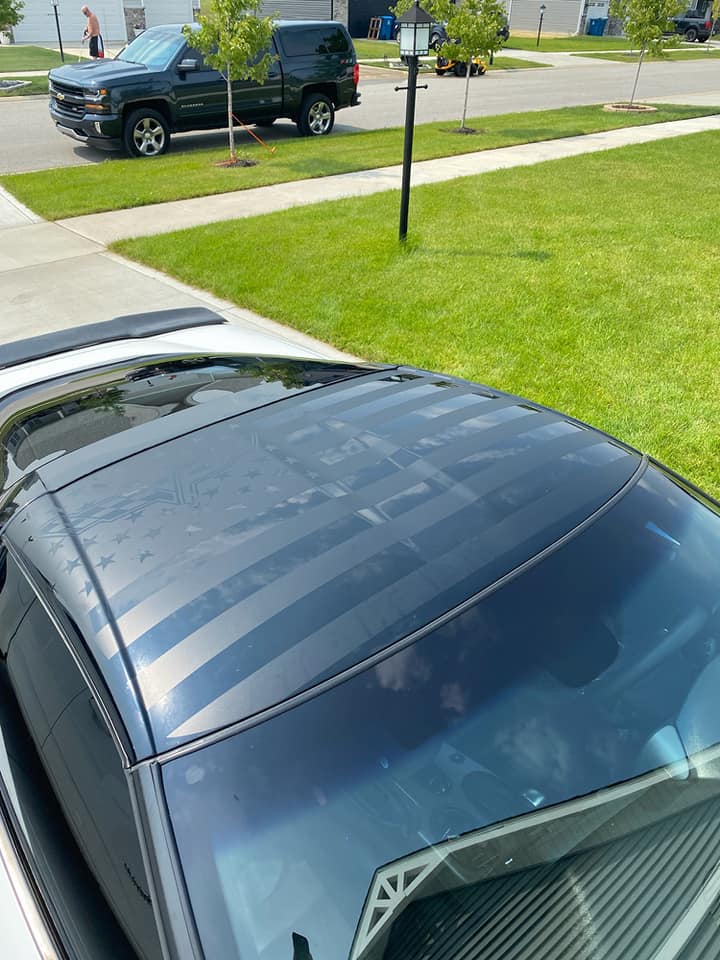 CORVETTE C6 TARGA TOP AMERICAN FLAG VINYL DECAL WITH LOGO – Vellosvinyl