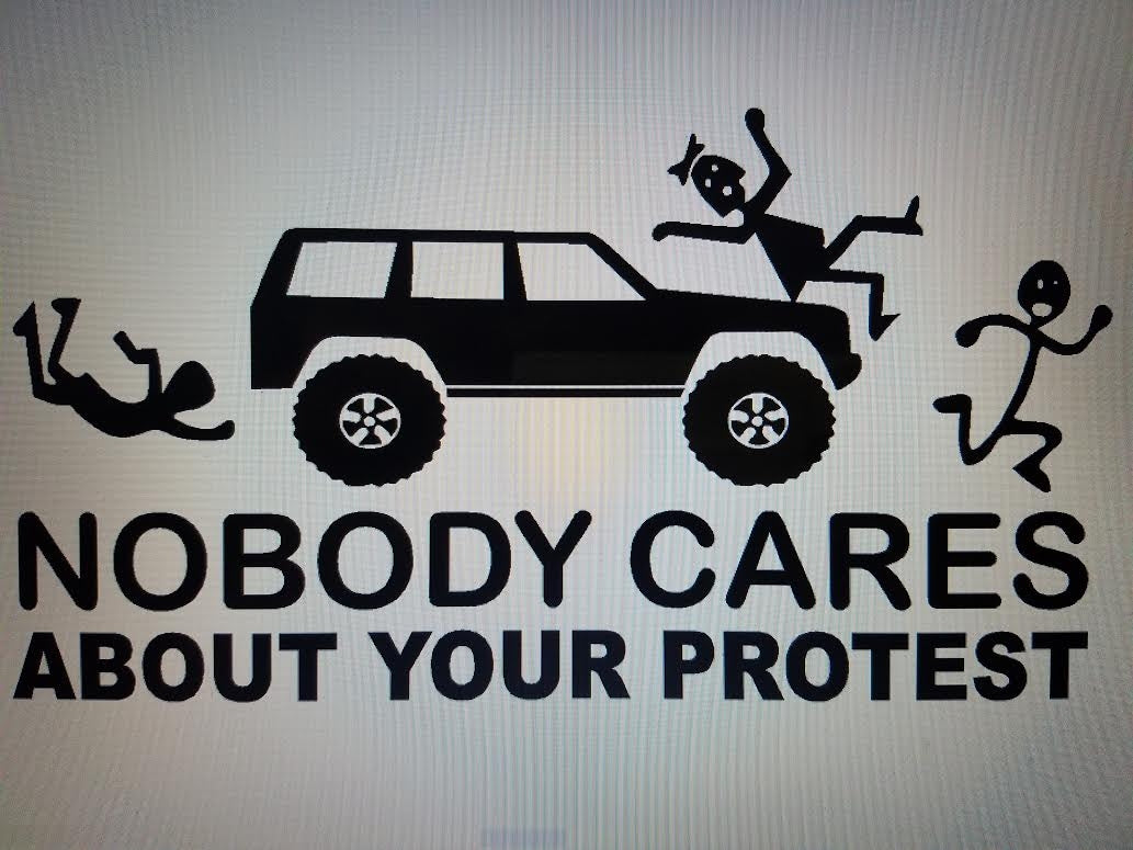 NOBODY CARES ABOUT YOUR PROTEST VINYL DECAL STICKER CHOOSE COLOR ...