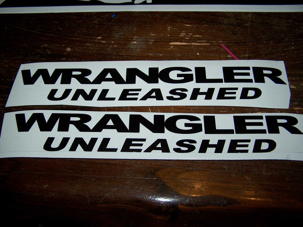 JEEP WRANGLER UNLEASHED FENDER DECALS VINYL STICKER SET OF 2 – Vellosvinyl