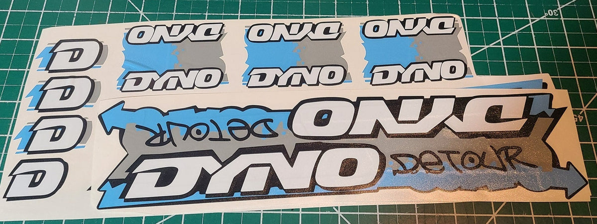 DYNO DETOUR DECAL SET 86 87 88 89 VINTAGE BMX GRAY & LIGHT BLUE ...