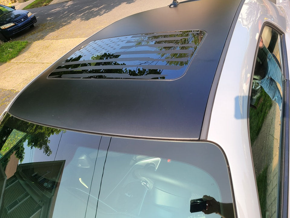 DODGE CHALLENGER 2009-2023 DISTRESSED FLAG SUNROOF VINYL DECAL ...