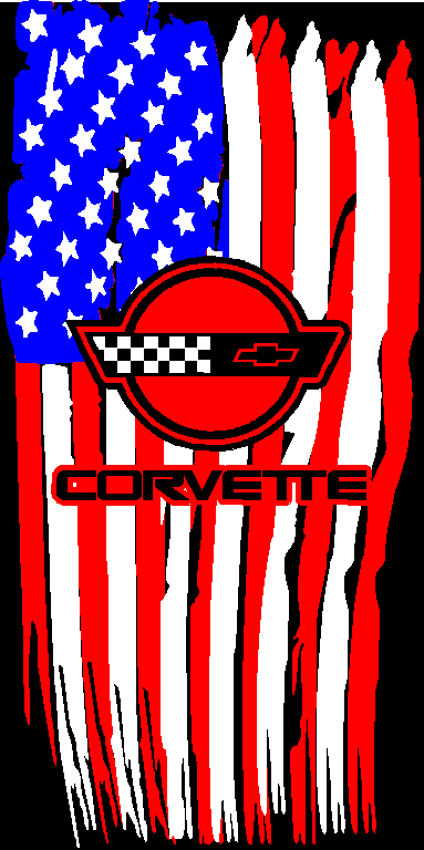 CORVETTE C4 AMERICAN FLAG UNDER HOOD DECAL – Vellosvinyl