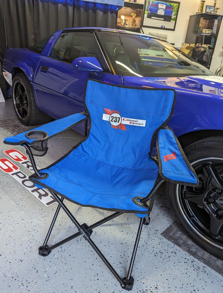 1996 CORVETTE C4 GRAND SPORT CUSTOM CAR SHOW FOLDING CHAIR LOGO FRONT ...