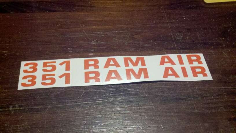 351 RAM AIR HOOD VINYL DECAL STICKER SET FOR 1971-73 MUSTANG – Vellosvinyl