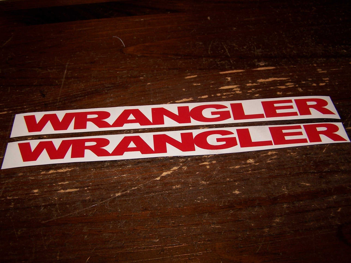 JEEP WRANGLER FENDER VINYL DECAL SET OF 2 YJ JK TJ CHOOSE COLOR ...