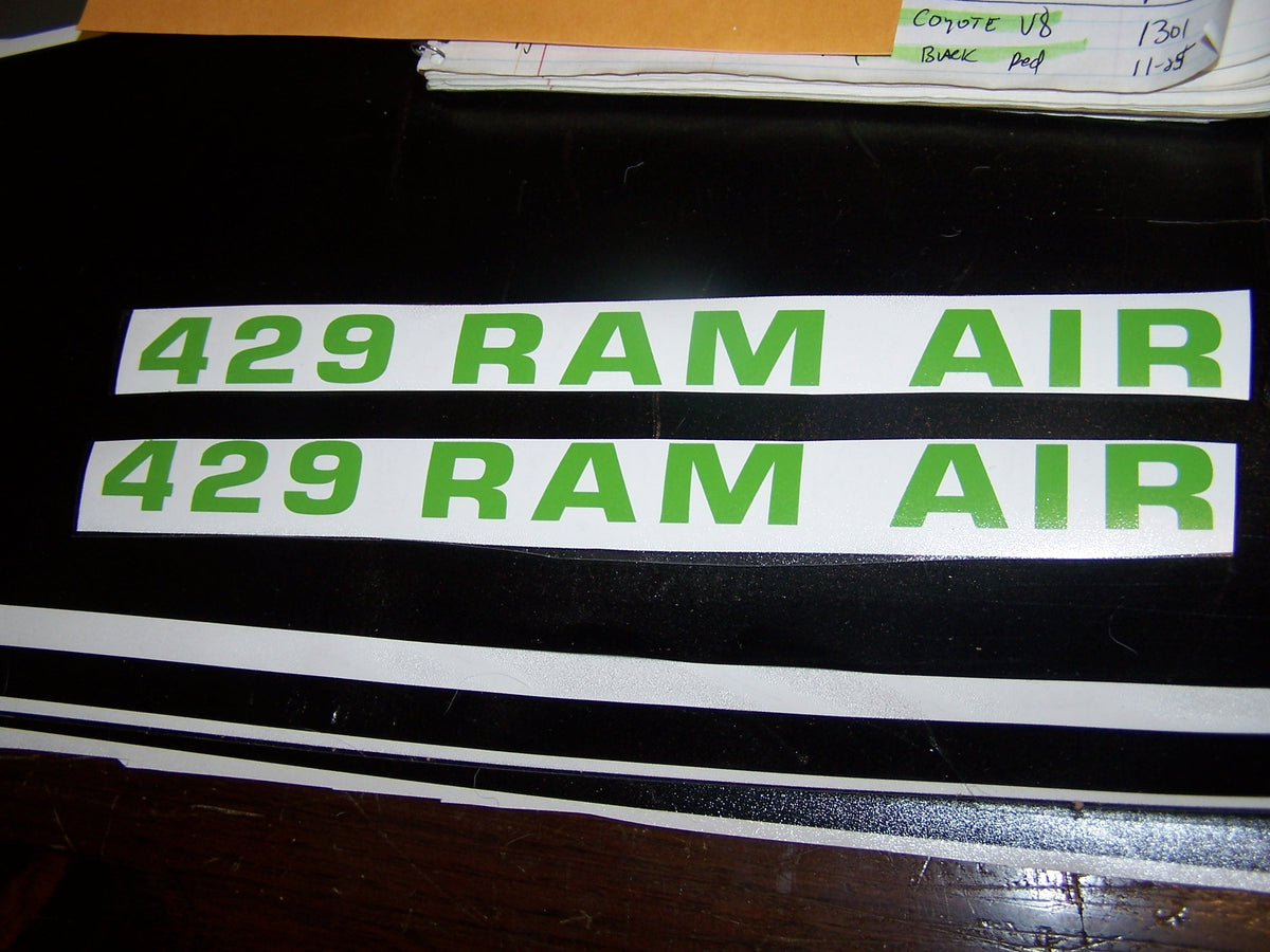 429 RAM AIR HOOD VINYL DECAL STICKER SET FOR 1971-73 MUSTANG – Vellosvinyl