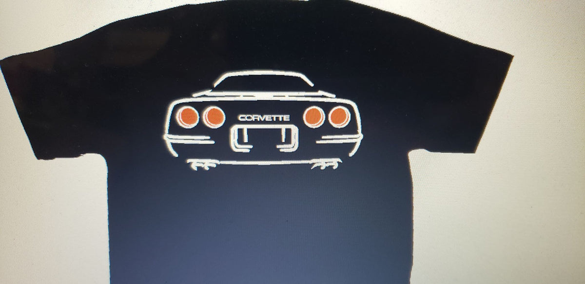 CORVETTE C4 SILHOUETTE T-SHIRT 84-85 FRONT AND BACK PRINT – Vellosvinyl