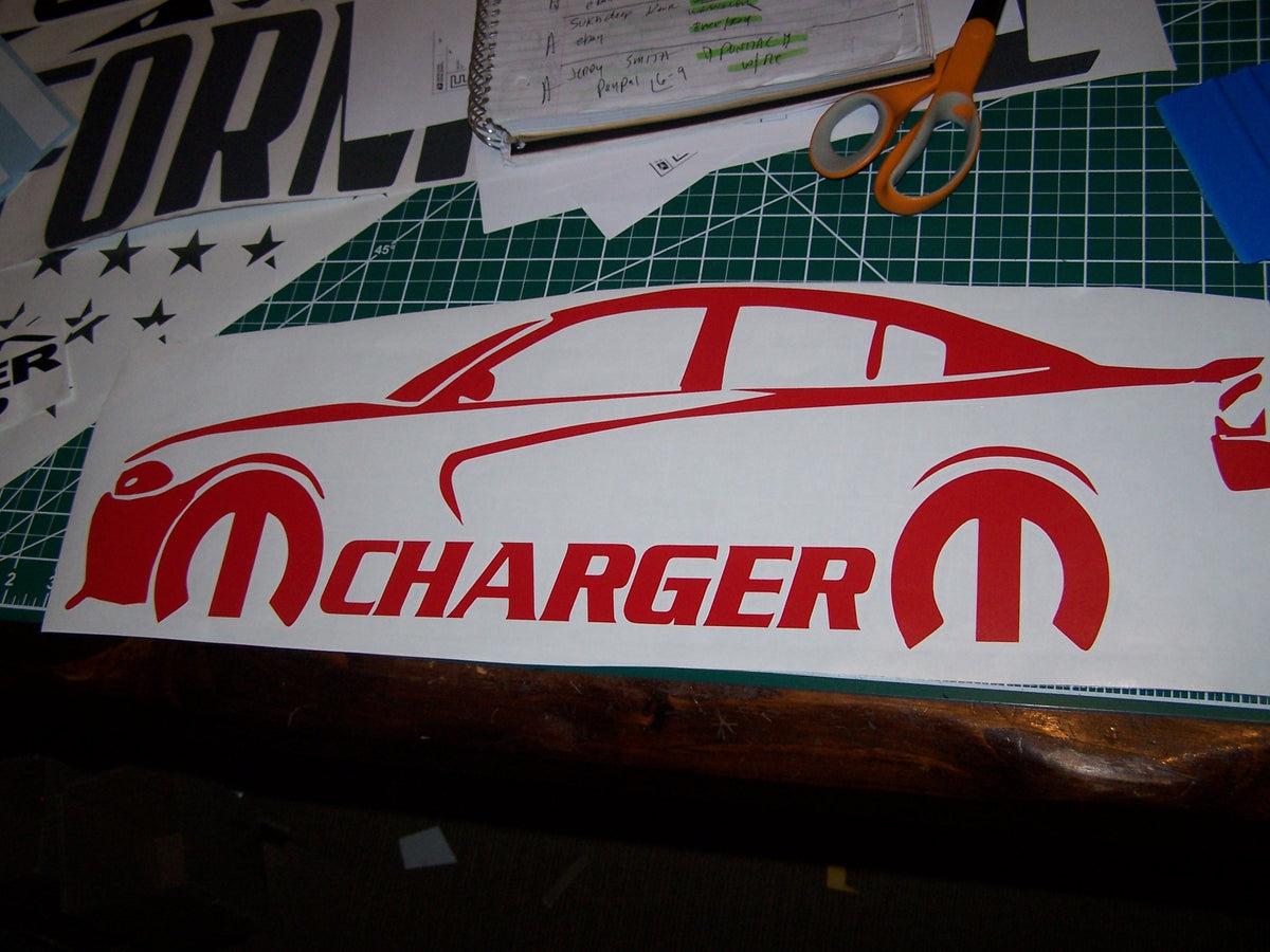 CHARGER WITH MOPAR LOGO & TEXT VINYL STICKER DECAL 2011-2014 – Vellosvinyl