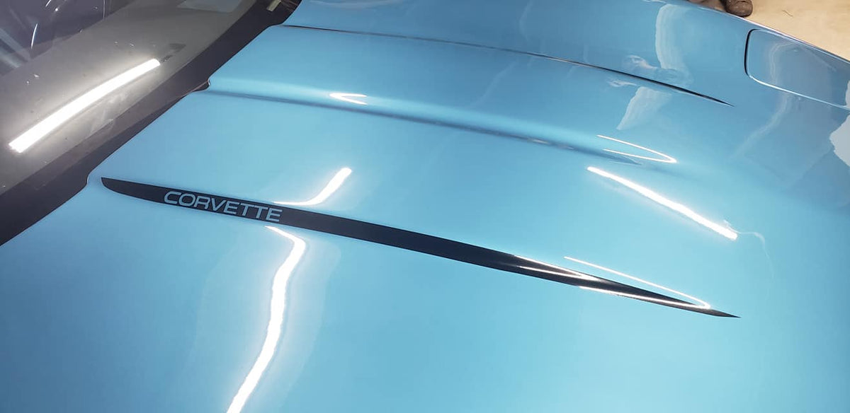 CORVETTE C4 HOOD STRIPE STRIPES DECAL SET OF 2 CUSTOMIZABLE – Vellosvinyl