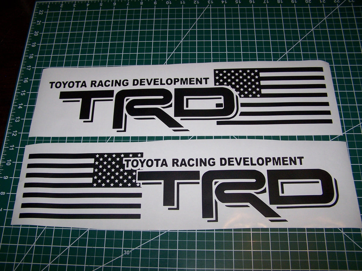 TRD AMERICAN FLAG BEDSIDE VINYL DECAL SET OF 2 TACOMA TUNDRA – Vellosvinyl